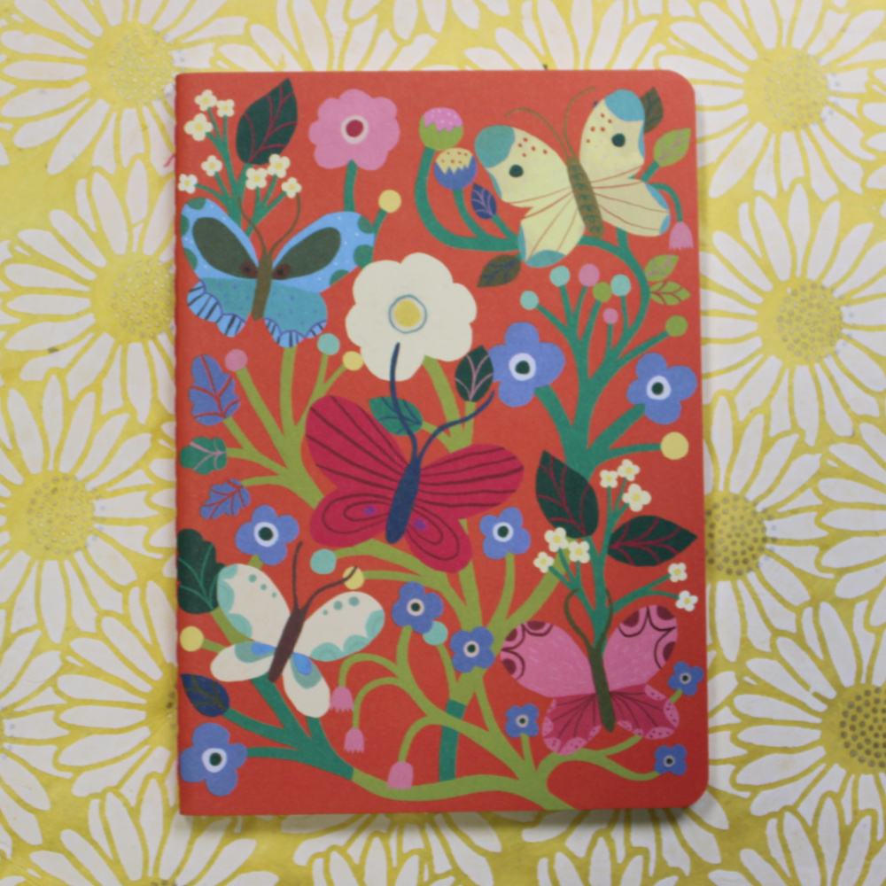 Coral Butterfly Garden A6 Notebook – Coco and Duckie