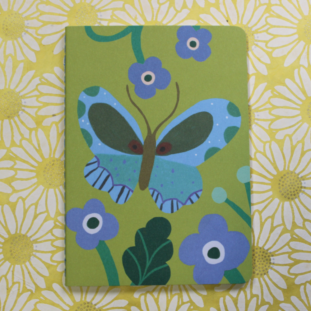 Green Butterfly Garden A6 Notebook – Coco and Duckie