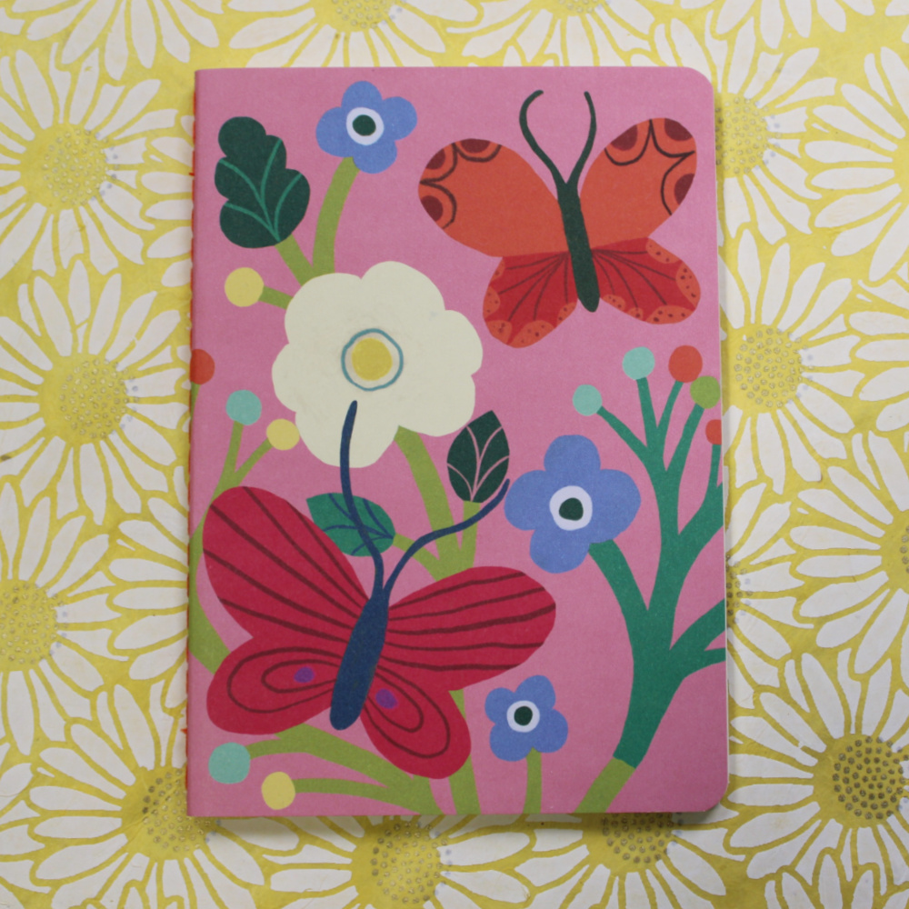 Pink Butterfly Garden A6 Notebook – Coco and Duckie