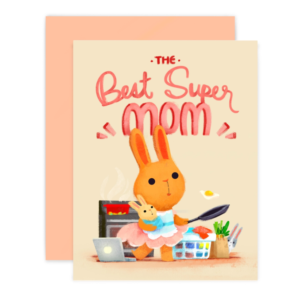 Best Super Mom Card – Coco and Duckie