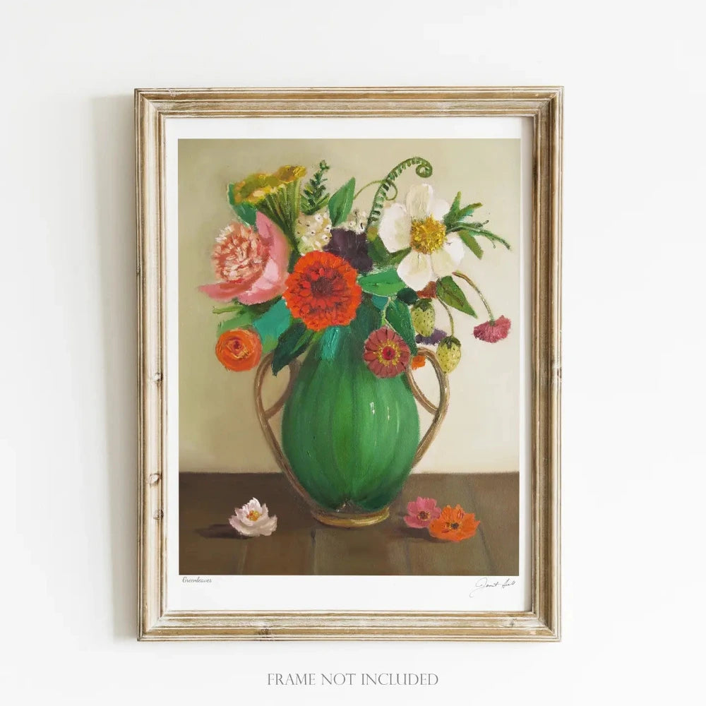 Green Leaves Art Print by Janet Hill – Coco and Duckie