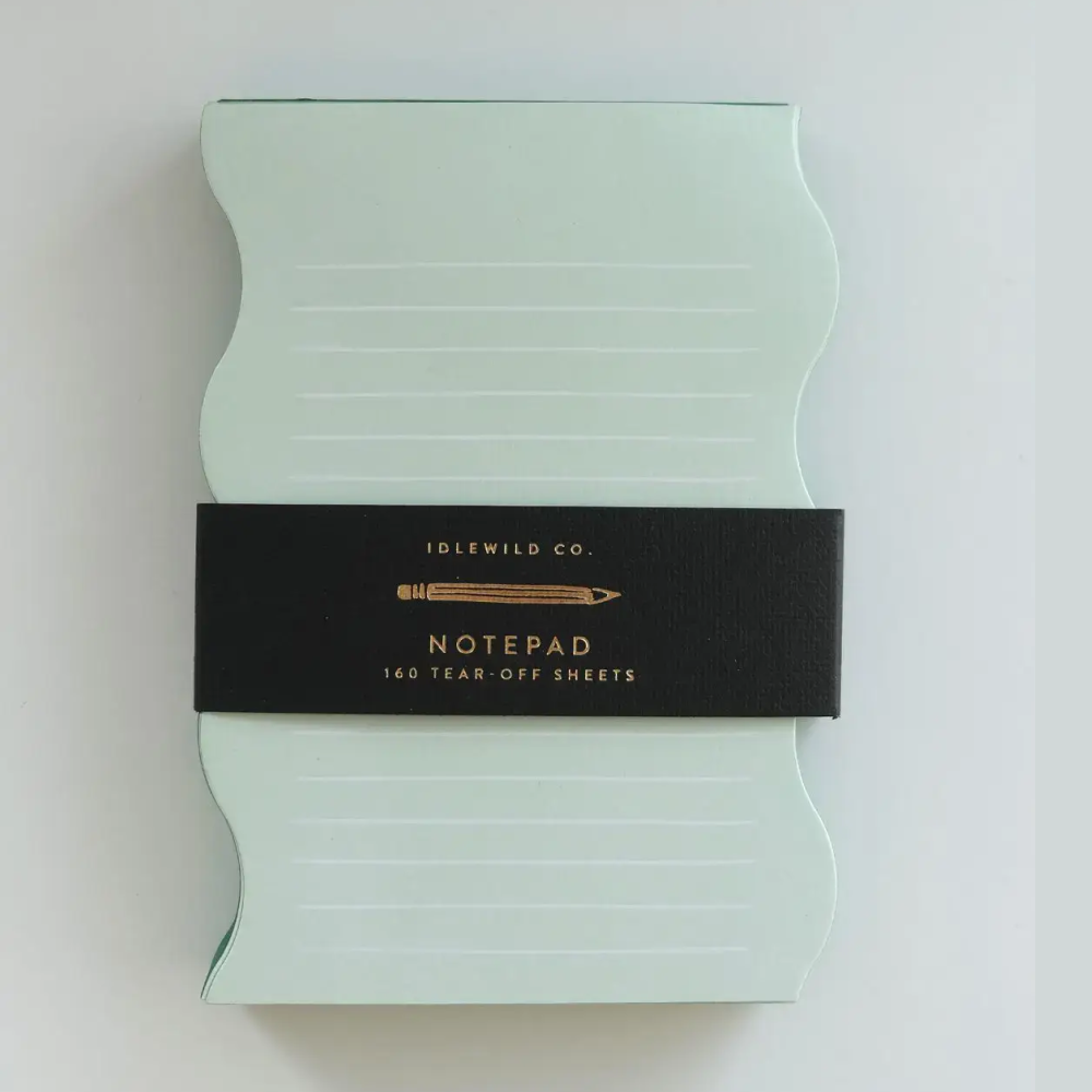 Mint and Evergreen Wavy Notepad – Coco and Duckie