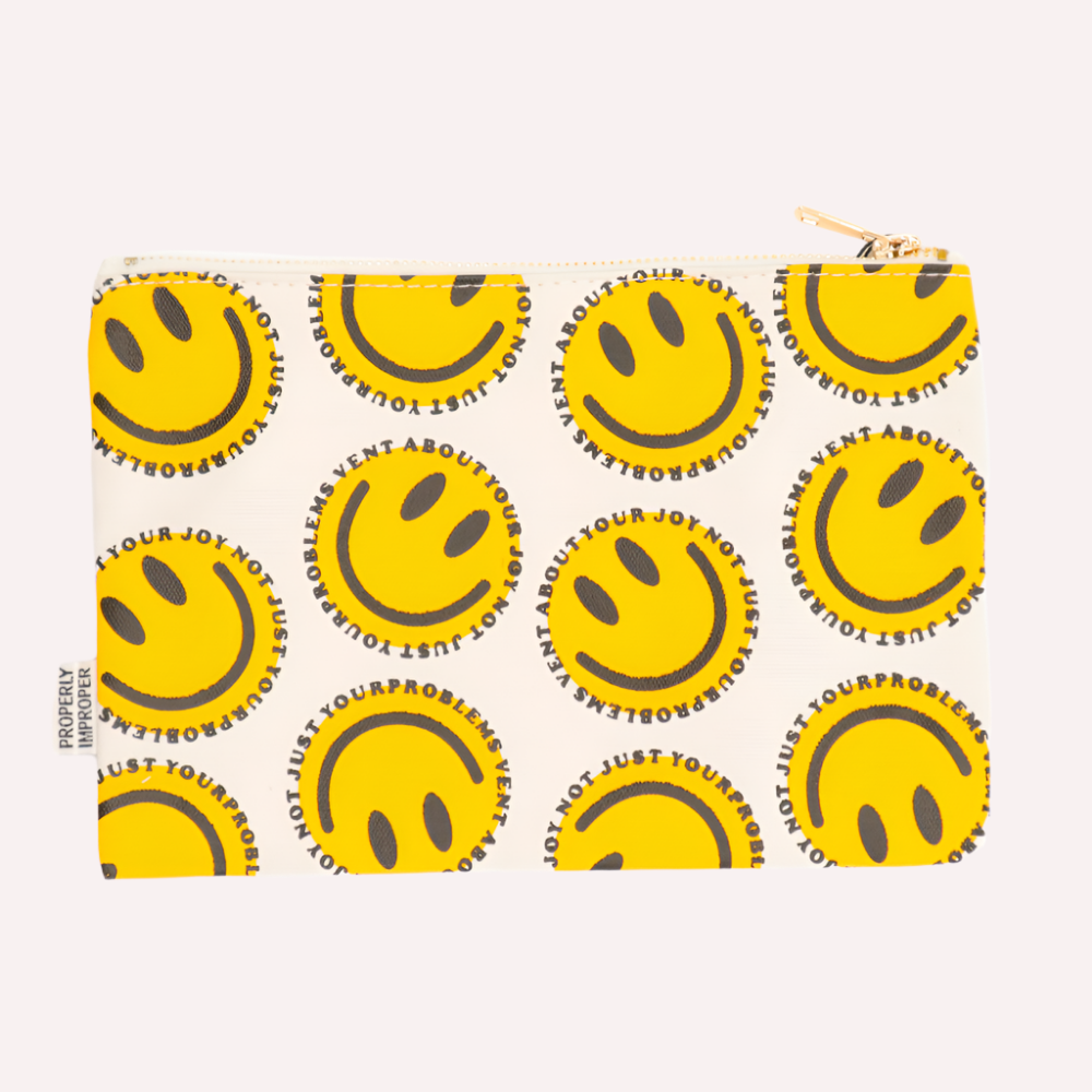 Smiley Faces Canvas Pouch – Coco and Duckie